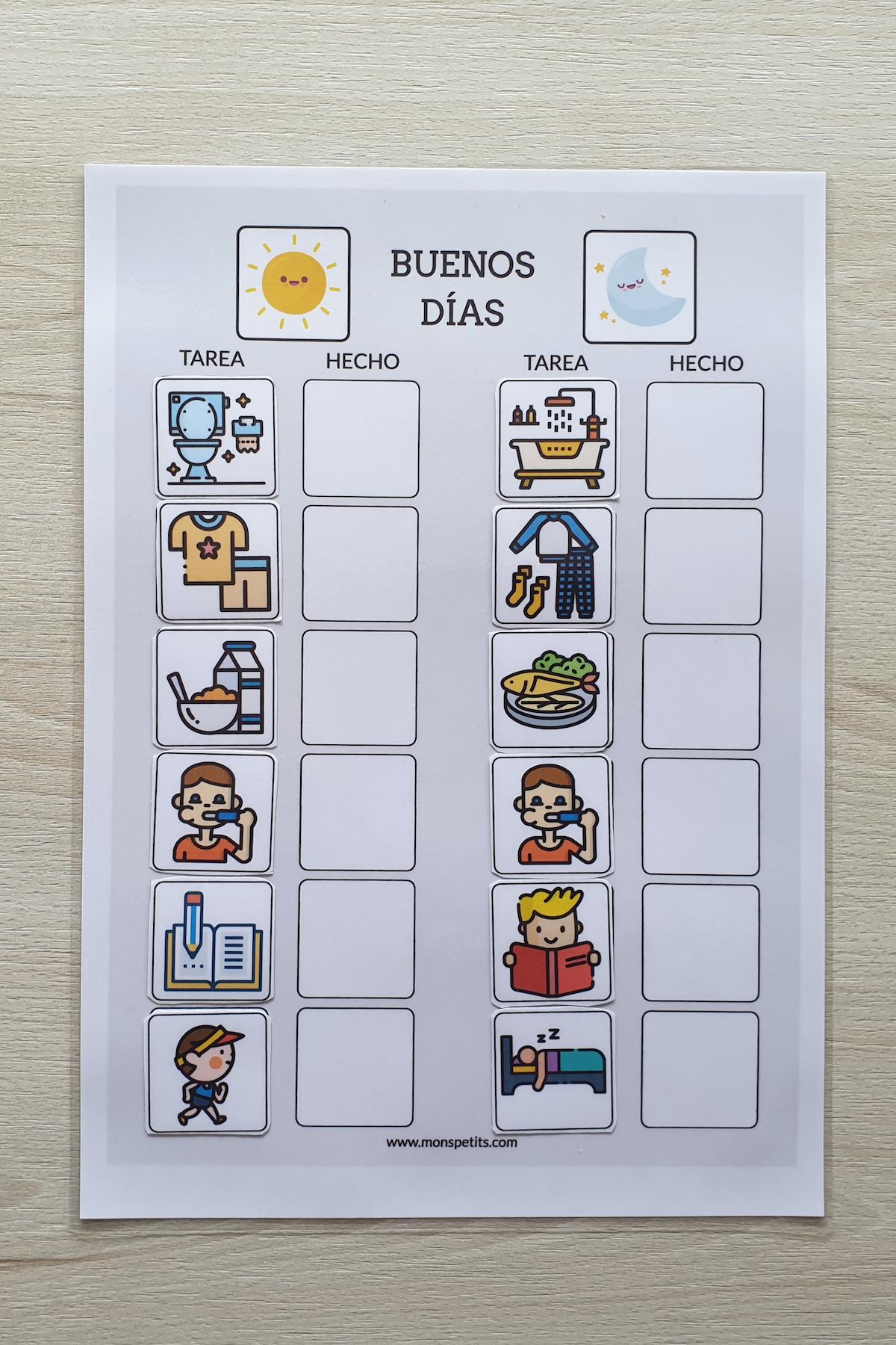 Plantillas de rutinas para niños para descargar e imprimir gratis # ...