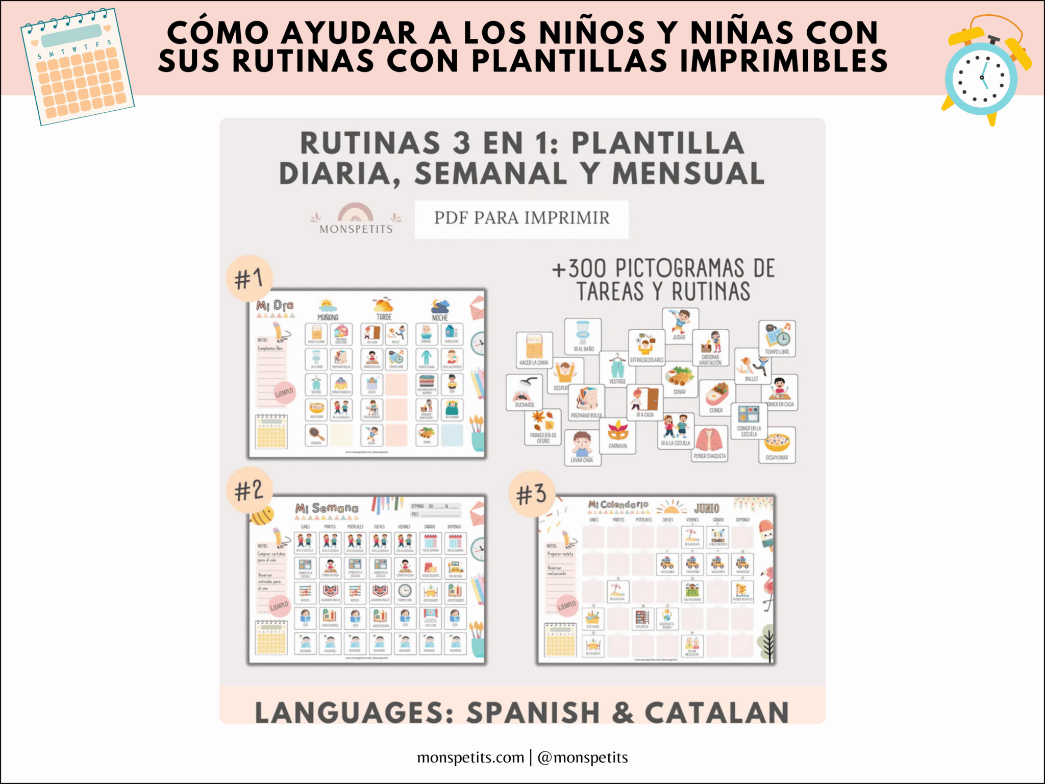 Cómo ayudar a los niños y niñas con sus rutinas rutinas con plantillas ...