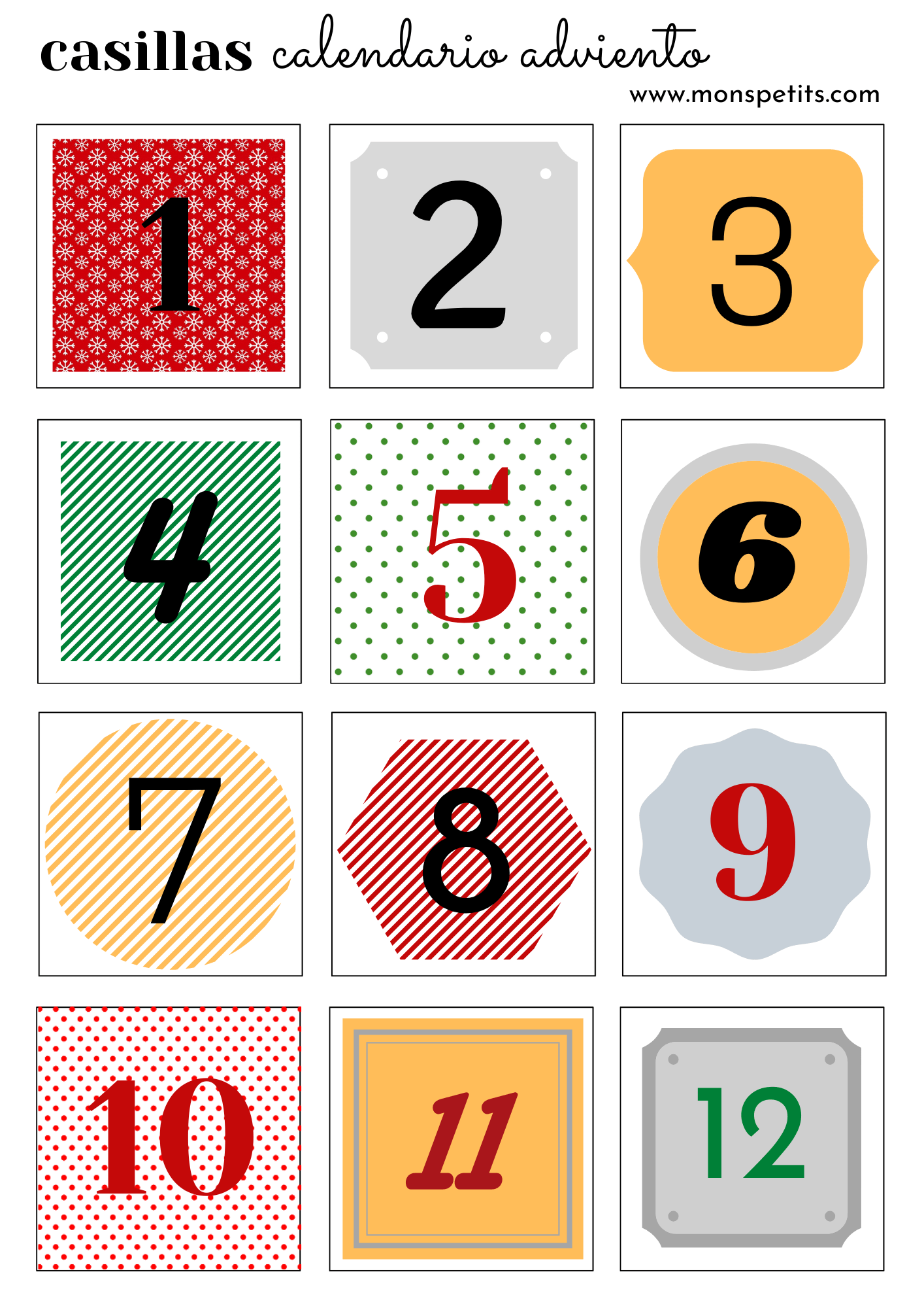 Calendario de adviento DIY – Con imprimible GRATIS – MonsPetits