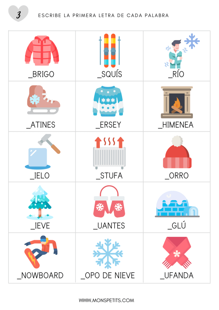 Cuaderno de actividades de invierno para imprimir – MonsPetits