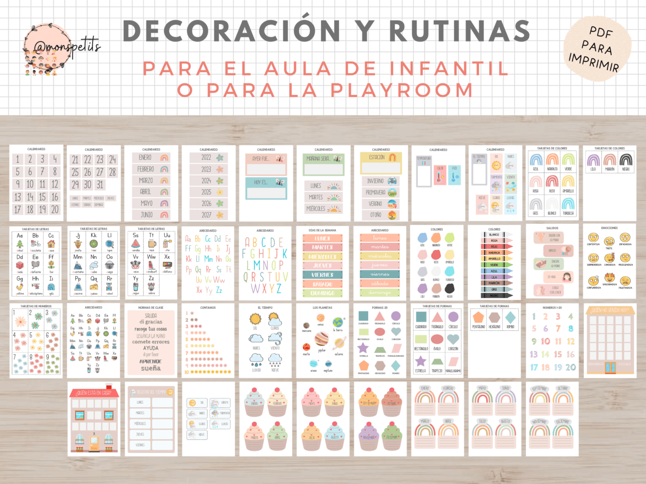Pack de decoración para el aula de infantil o playroom – Imprimible ...