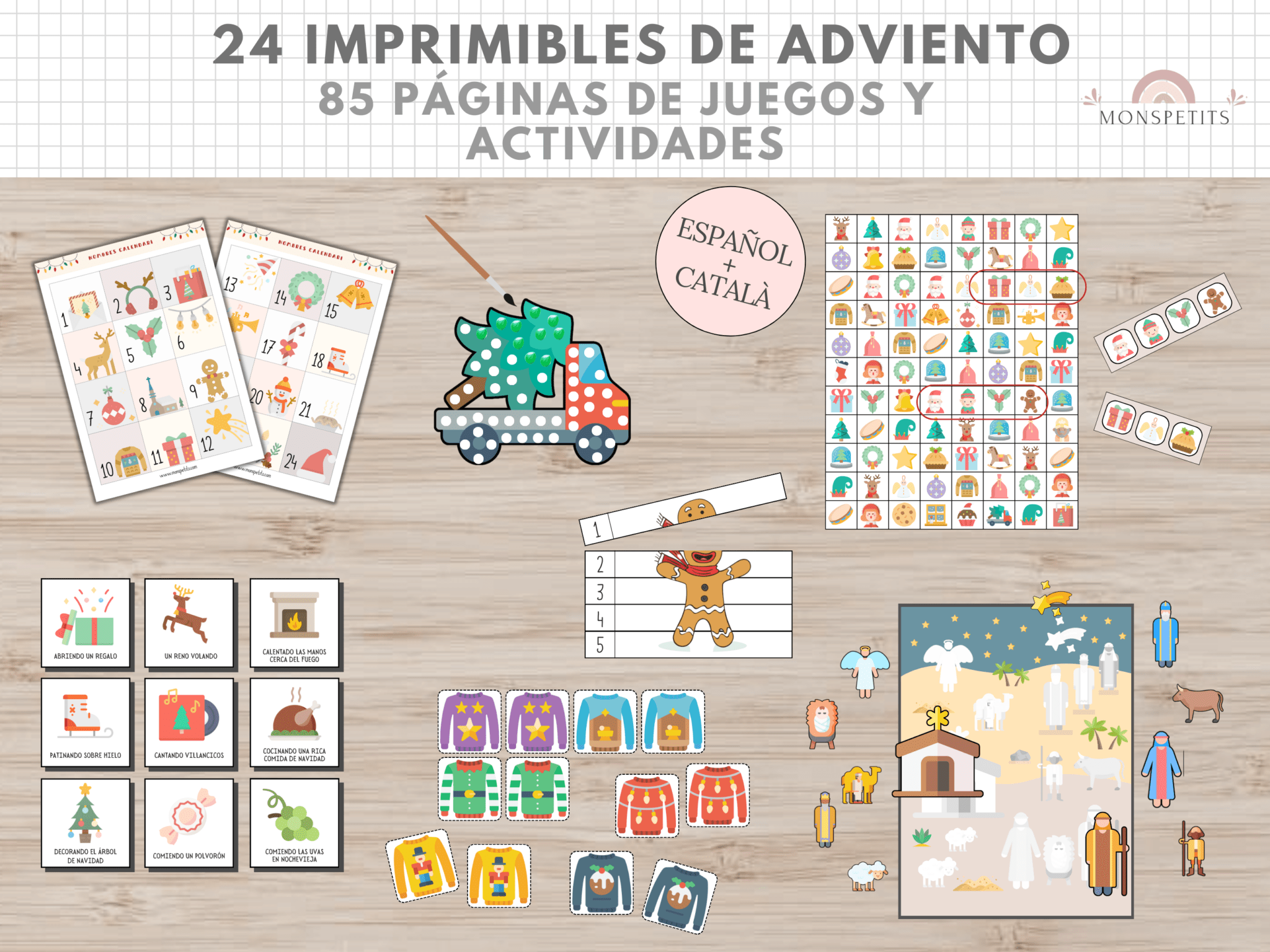 24 Imprimibles de Adviento, Una Actividad Para Cada Día – MonsPetits