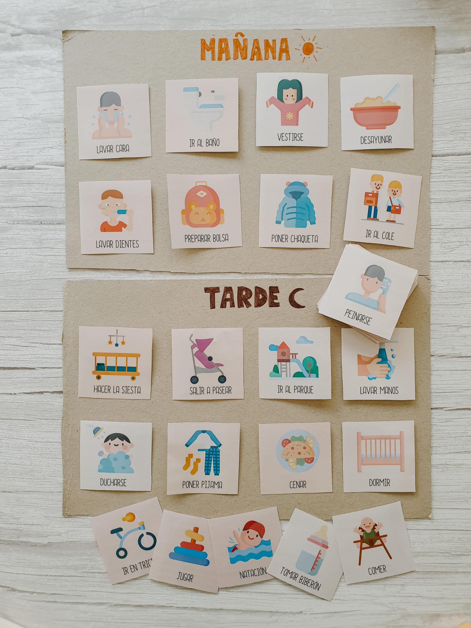 Tarjetas imprimibles de rutinas visuales para niños – MonsPetits