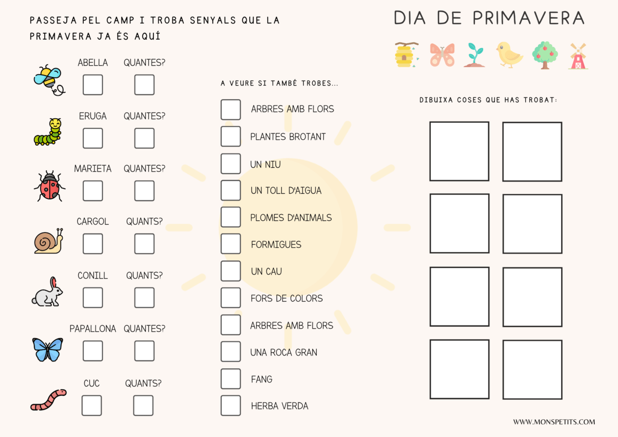 Imprimibles de primavera para aprender de forma autónoma + imprimible ...