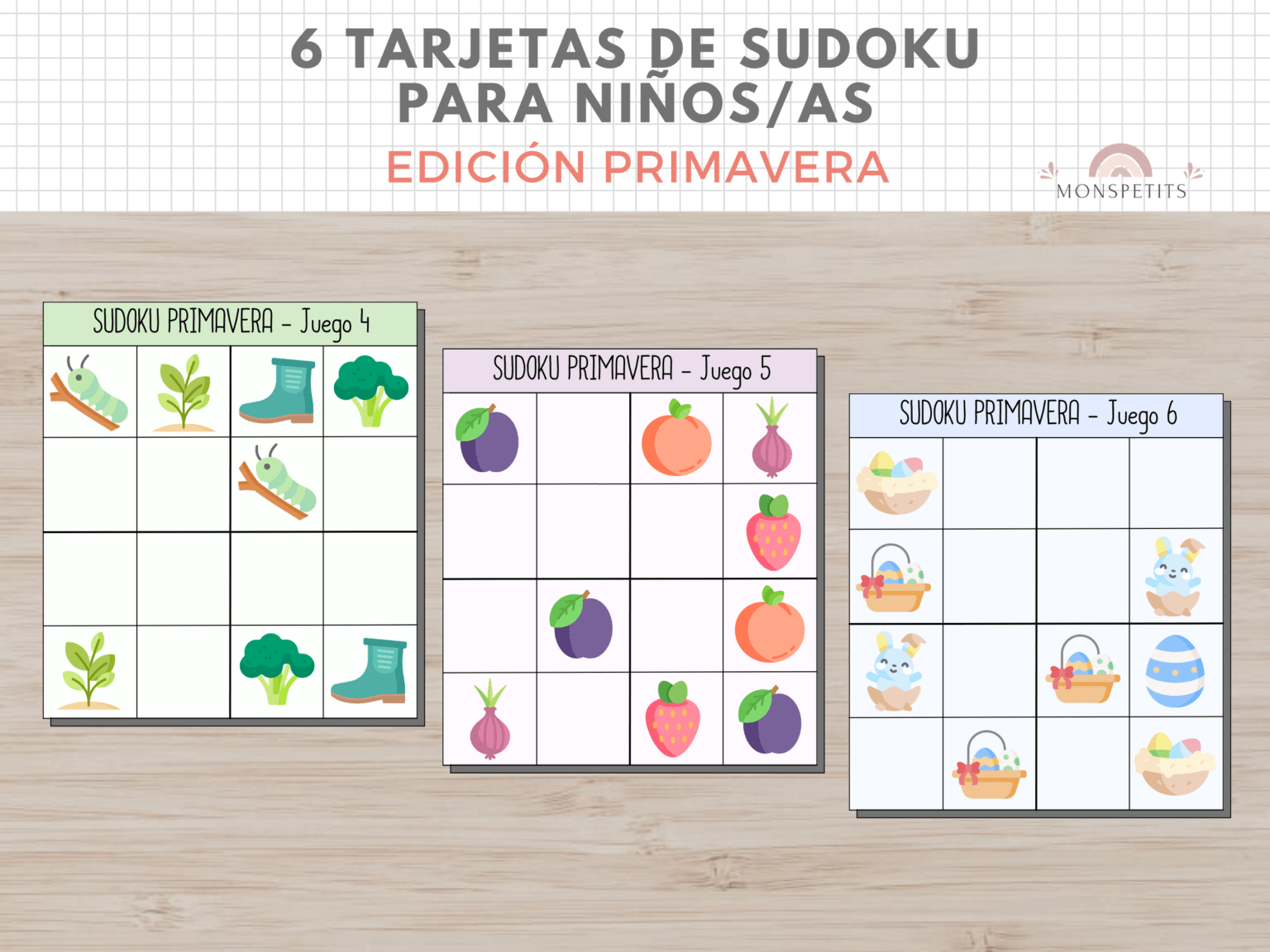 Juegos imprimibles para aprender y divertirse en primavera – MonsPetits