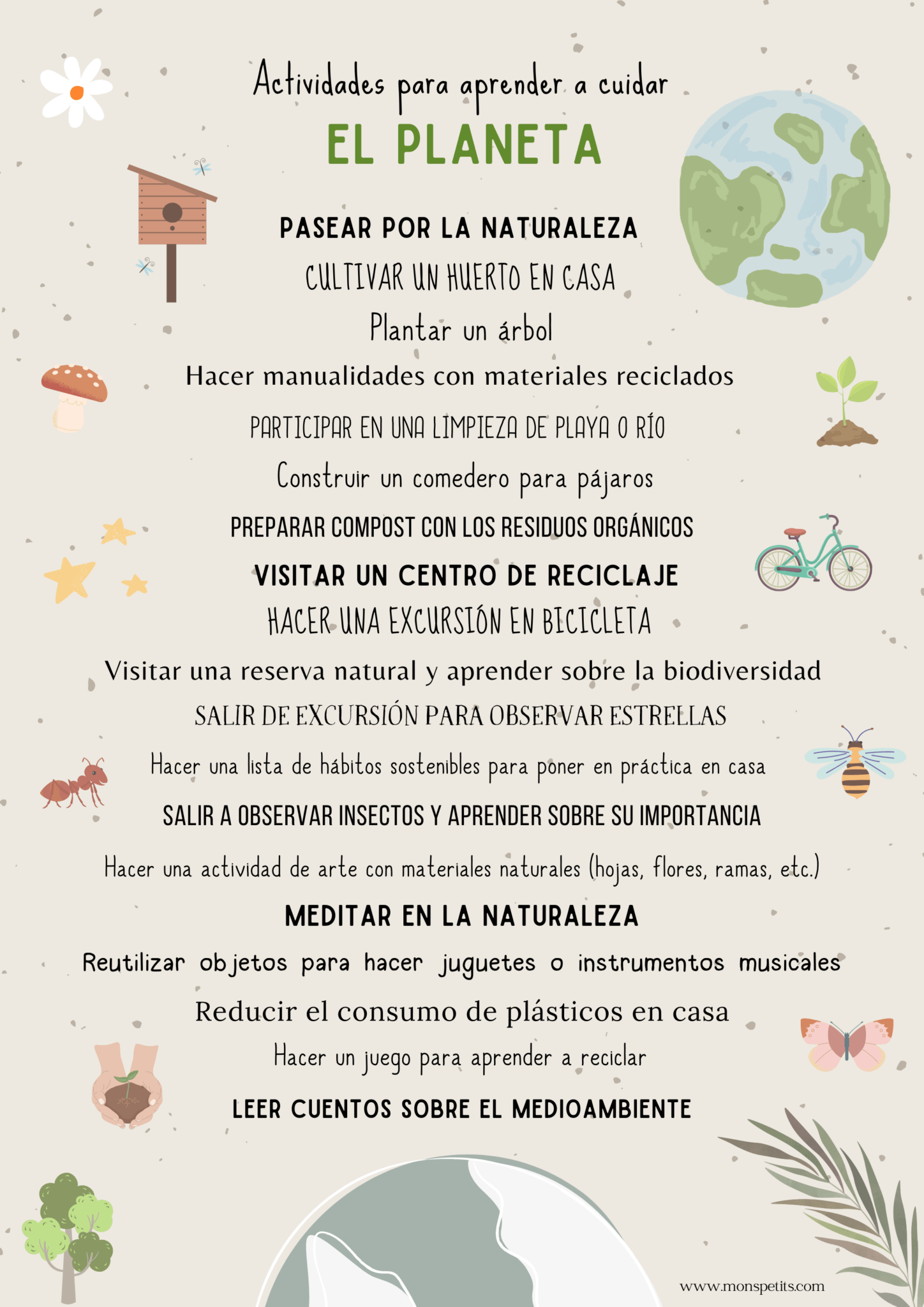 Actividades para aprender a cuidar del planeta + material imprimible ...
