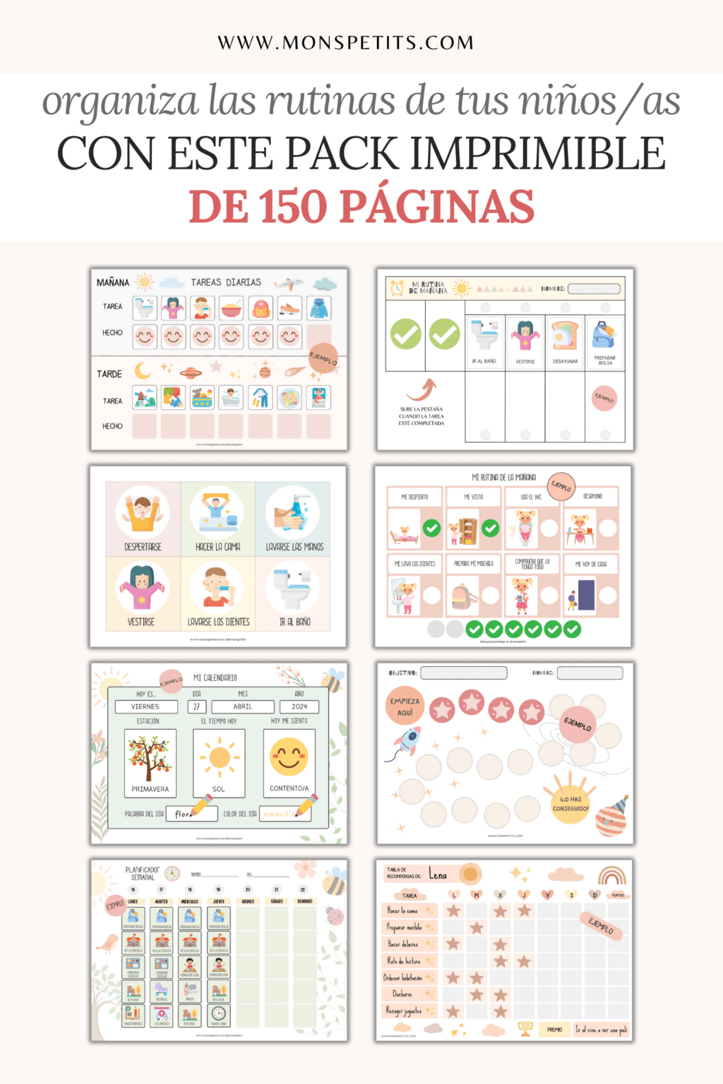 Organiza las Rutinas de tus Peques con este Completo Pack de Plantillas ...