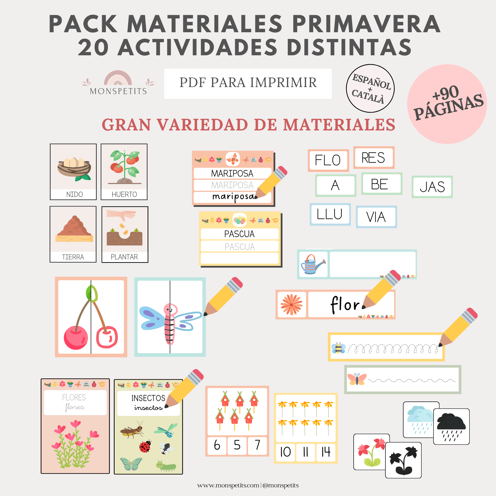 Imprimibles de primavera para aprender de forma autónoma + imprimible ...