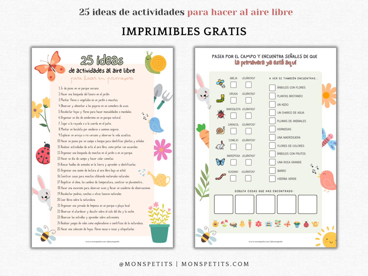 25 actividades para aprender al aire libre + imprimibles gratis ...