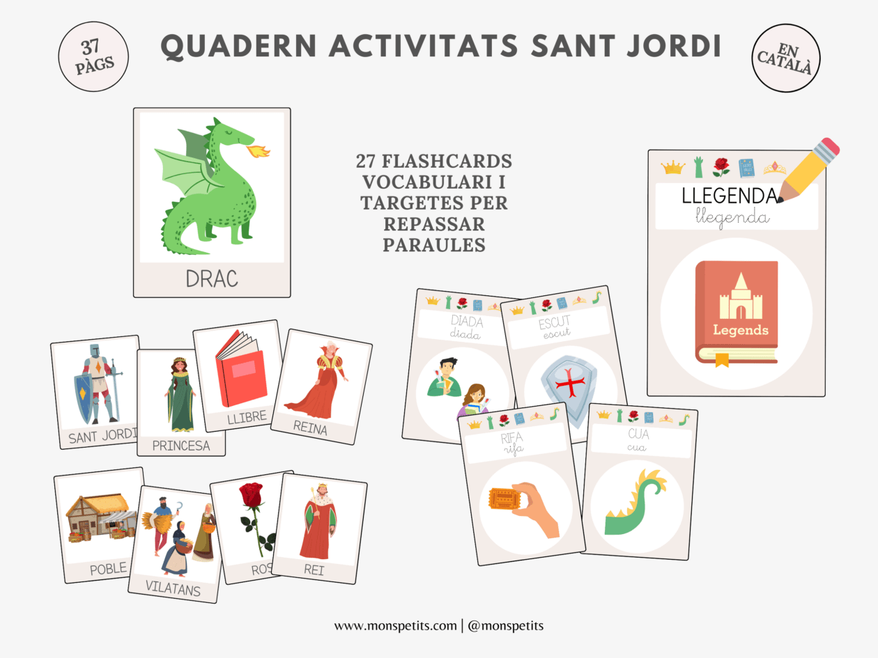 Cuaderno imprimible para trabajar Sant Jordi en educación infantil ...