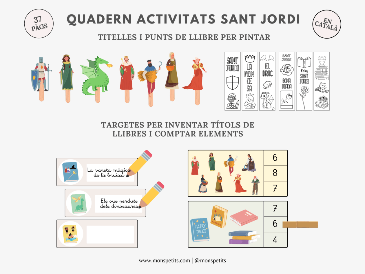 Cuaderno imprimible para trabajar Sant Jordi en educación infantil ...
