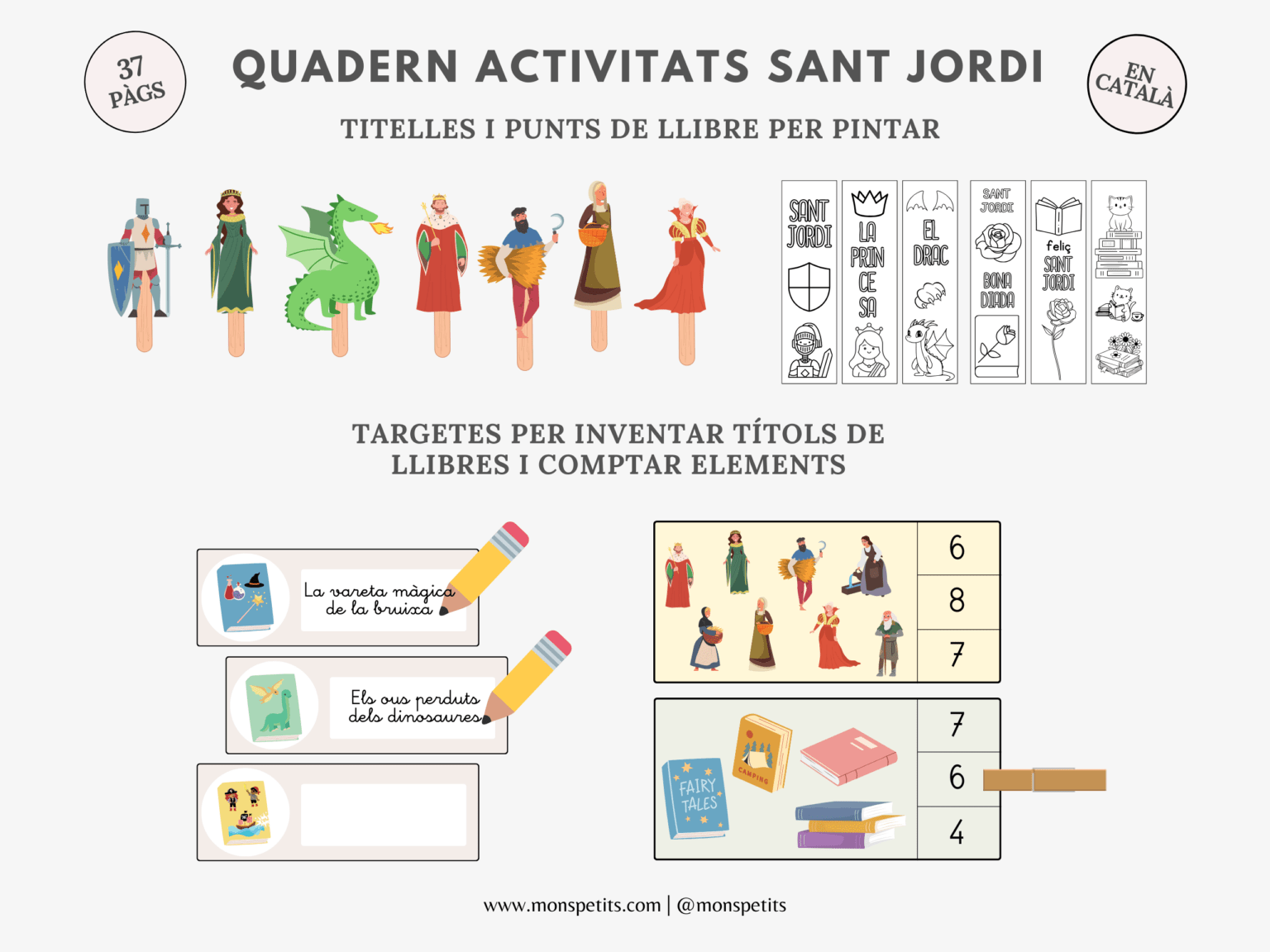 Cuaderno imprimible para trabajar Sant Jordi en educación infantil ...