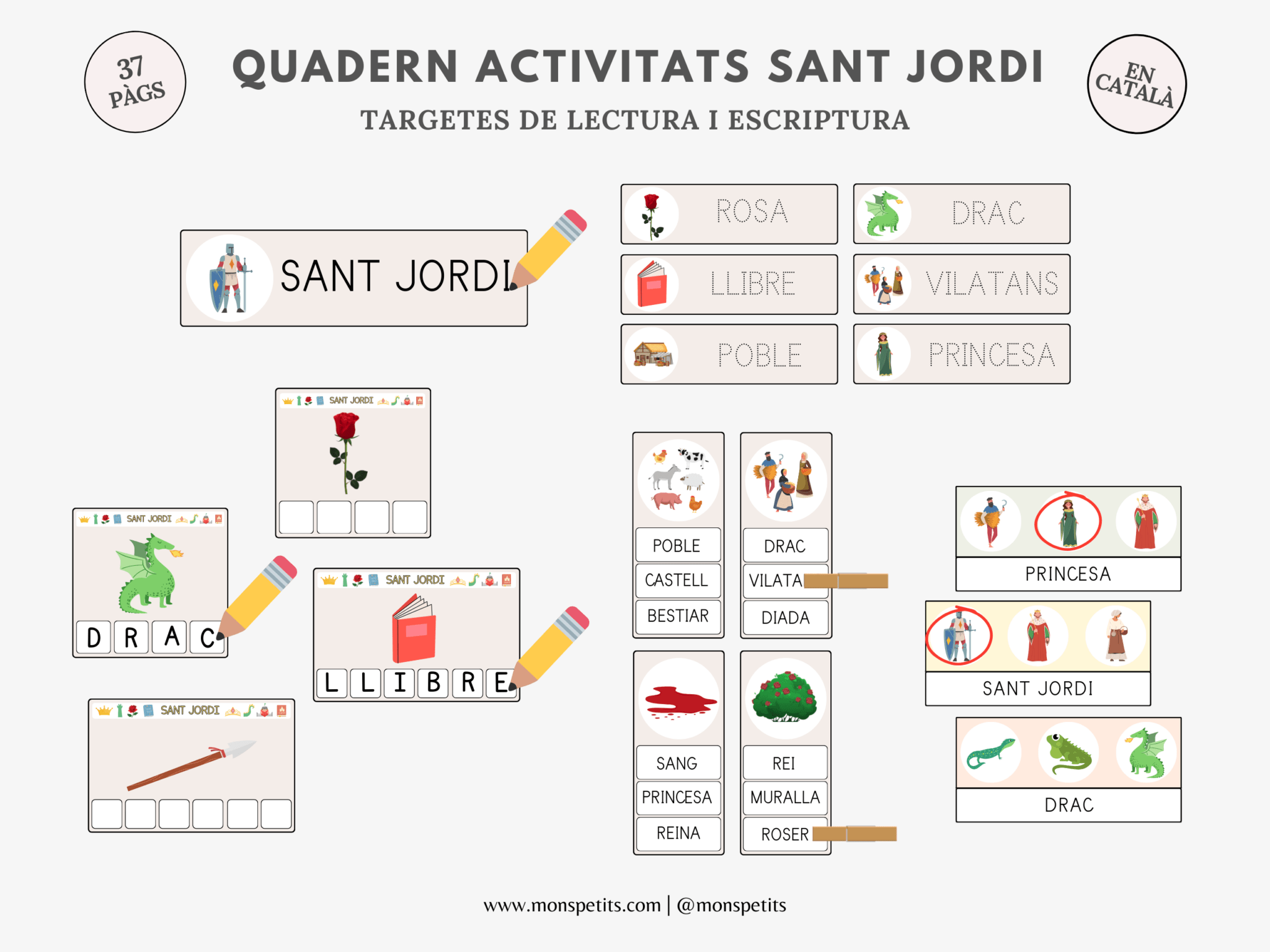 Cuaderno imprimible para trabajar Sant Jordi en educación infantil ...