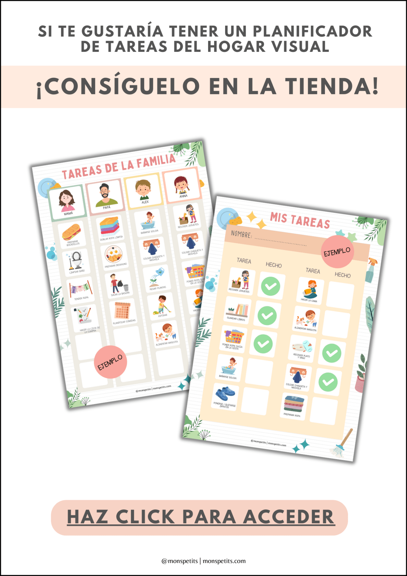 Lista de tareas del hogar según la edad + imprimibles GRATIS – MonsPetits