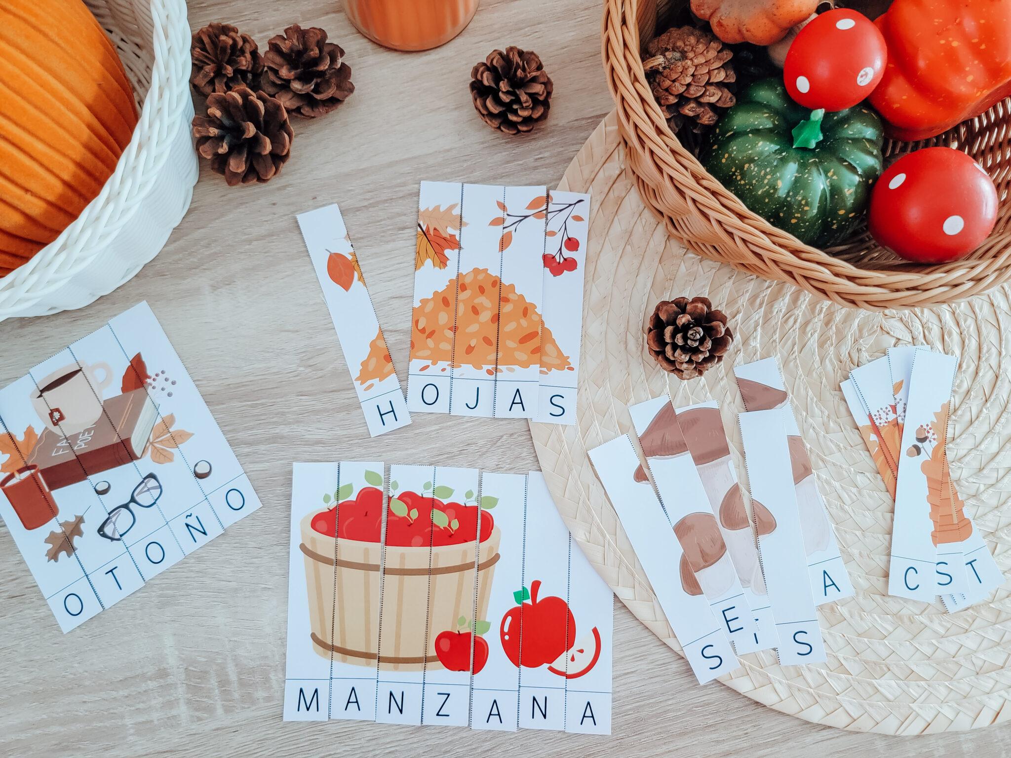Refuerza el vocabulario de otoño con estos puzzles imprimibles ...