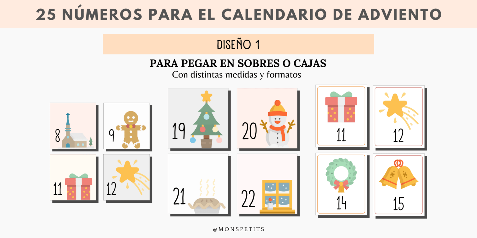 Crea tu propio calendario de Adviento fácil y personalizado + pdfs ...