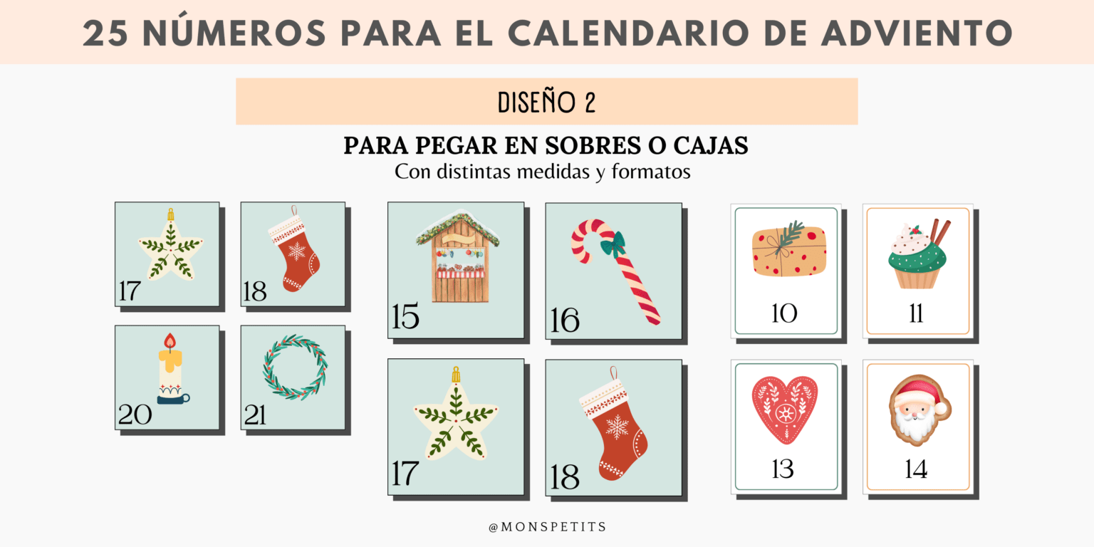 Crea tu propio calendario de Adviento fácil y personalizado + pdfs ...
