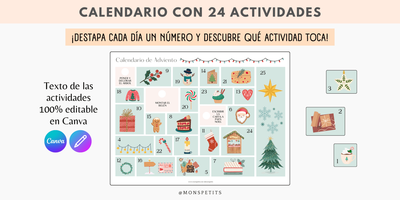 Crea tu propio calendario de Adviento fácil y personalizado + pdfs ...