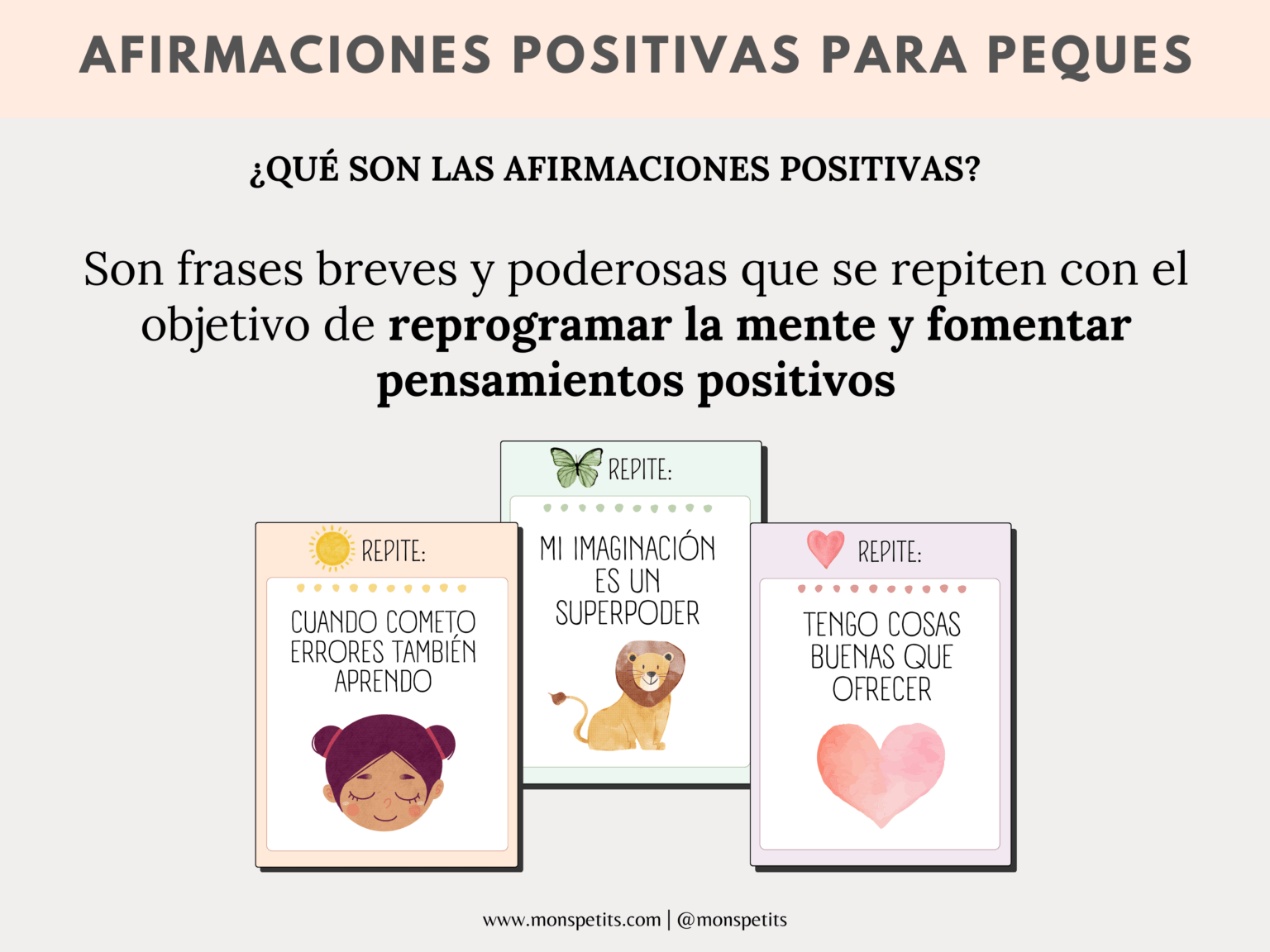 Afirmaciones positivas para peques: 52 tarjetas imprimibles para ...