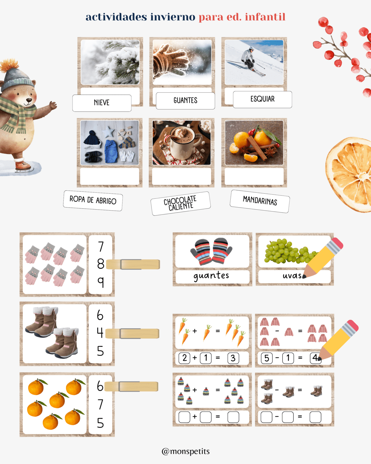 Actividades de invierno con imágenes reales – MonsPetits