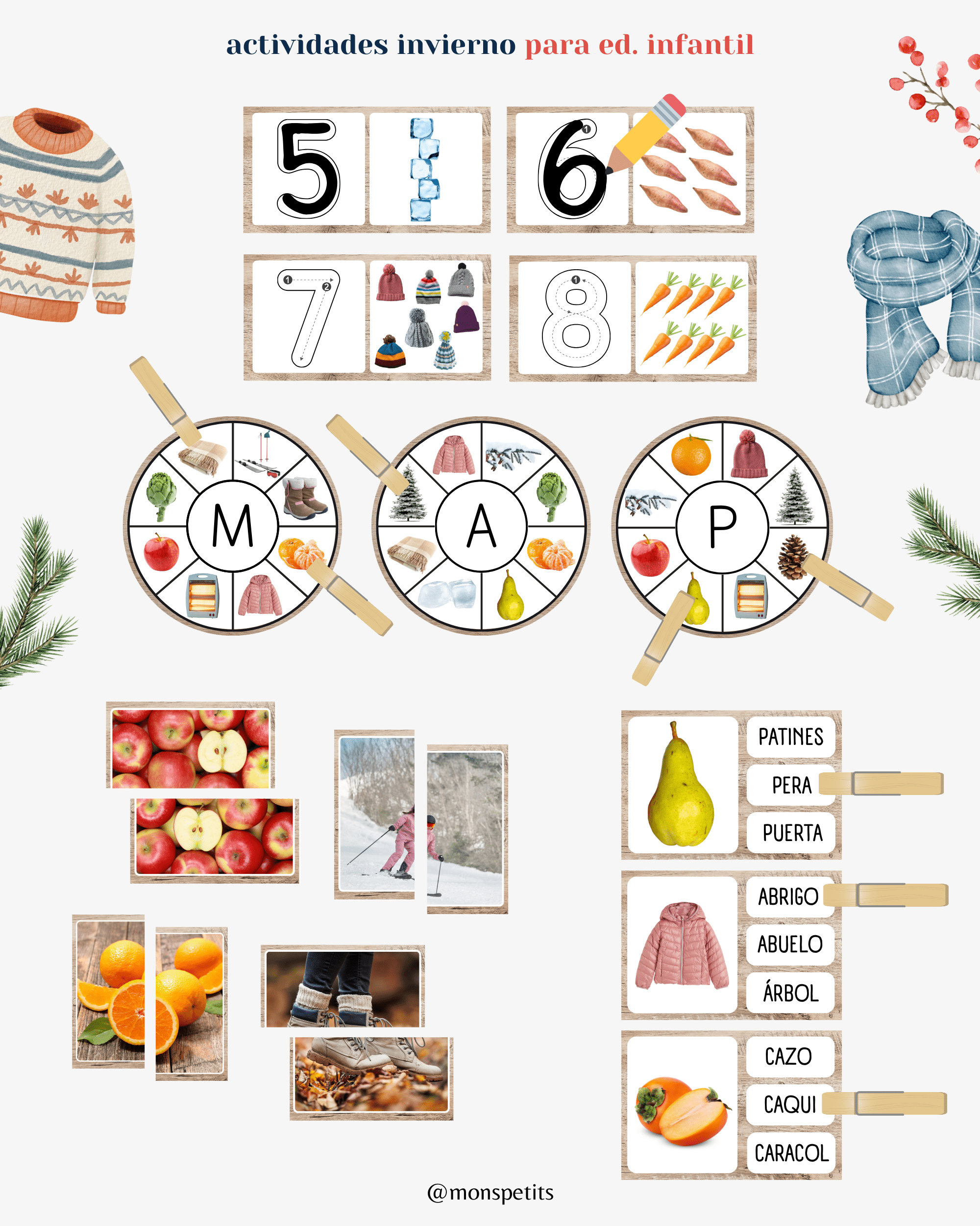 Actividades de invierno con imágenes reales – MonsPetits