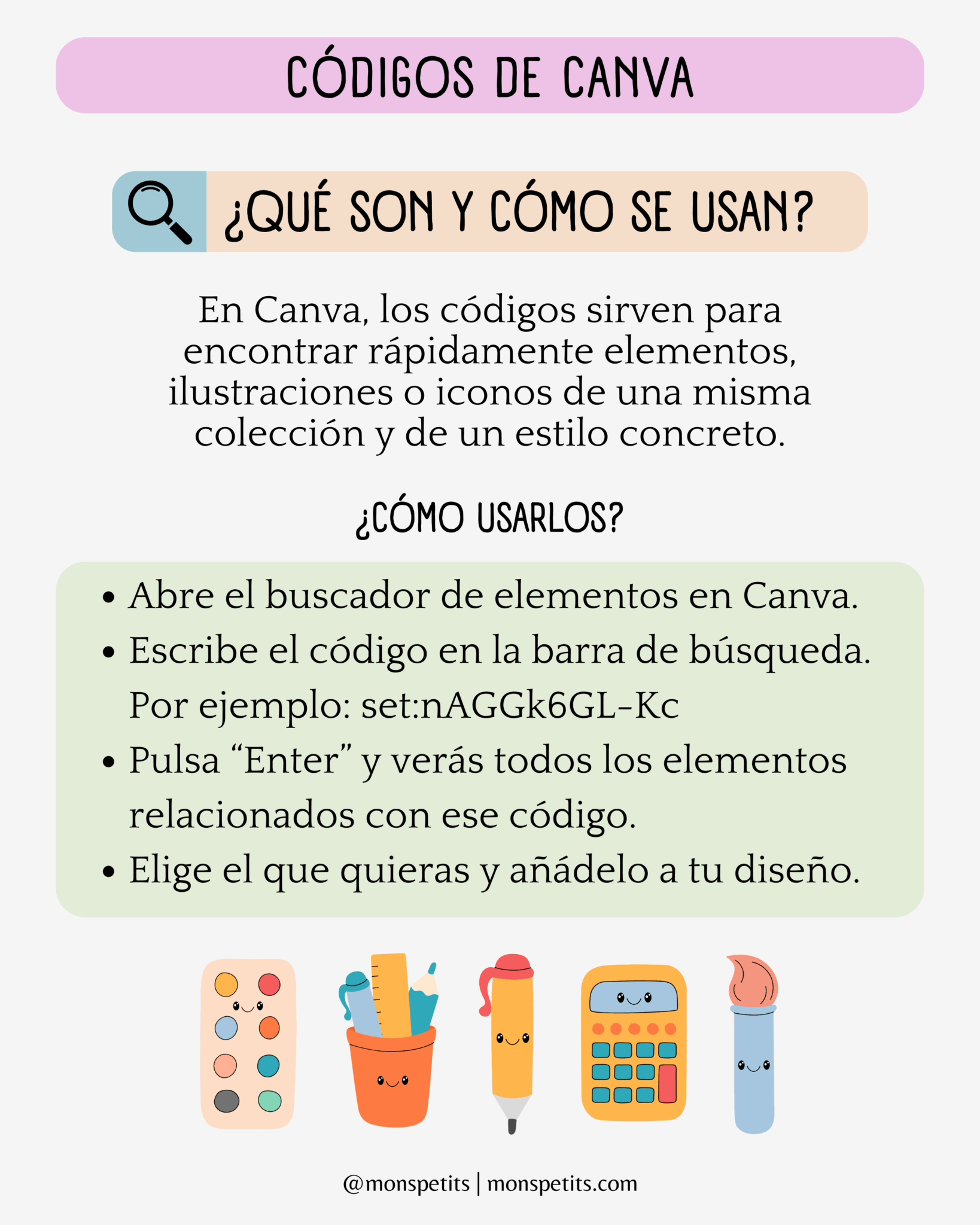 Códigos de Canva para crear materiales de la vuelta al cole – MonsPetits