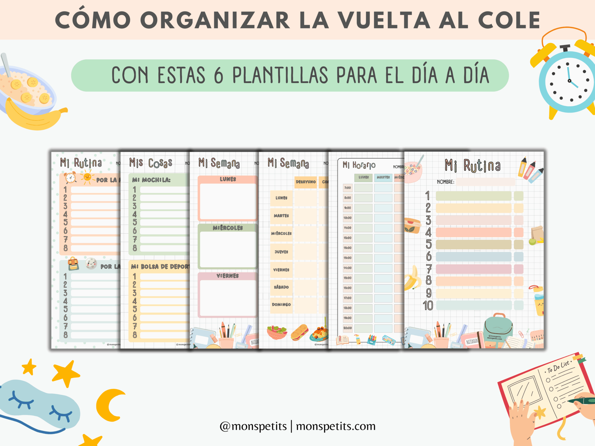 Tarjetas imprimibles de rutinas visuales para niños – MonsPetits