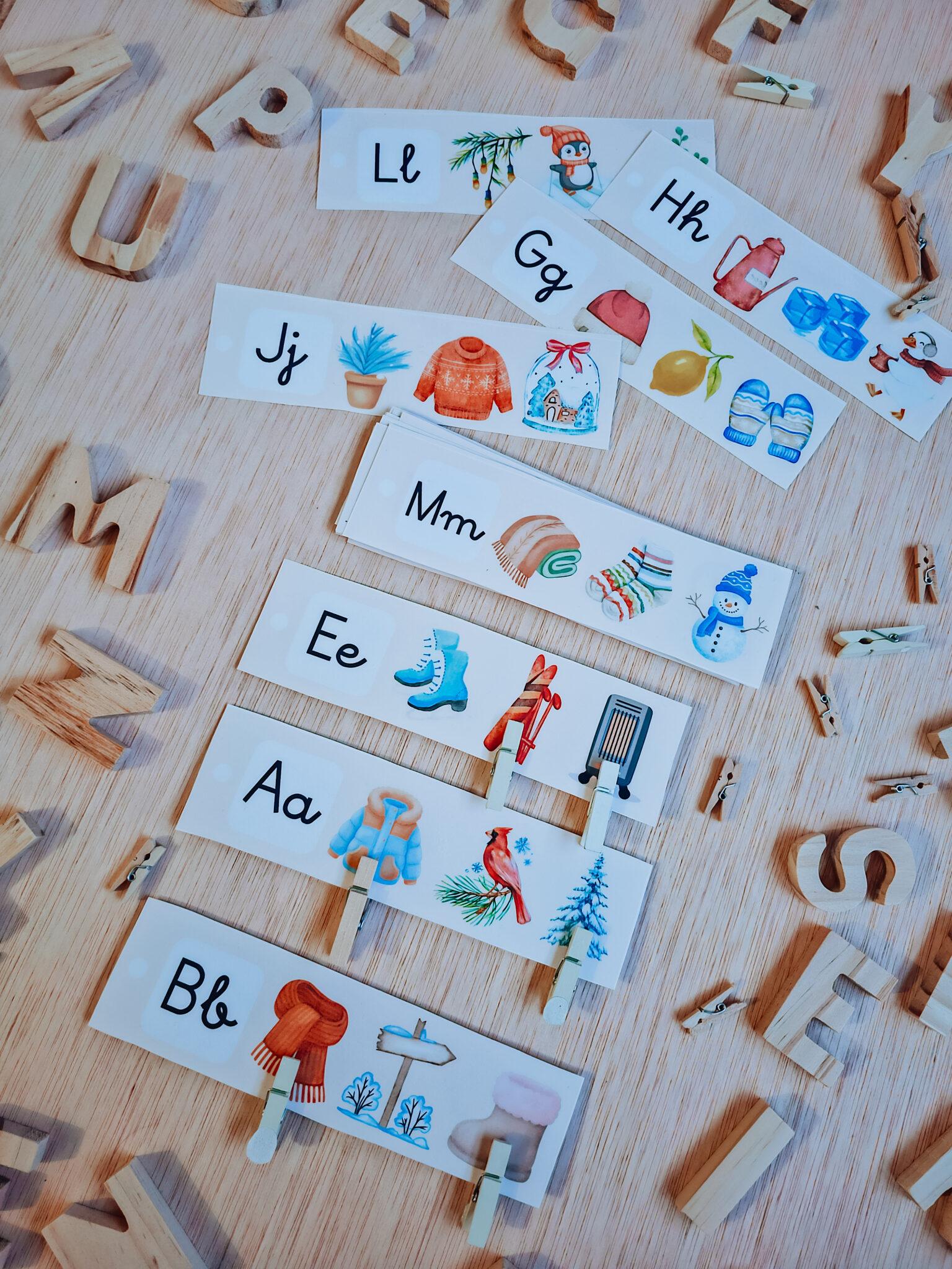 Tarjetas de invierno para aprender los sonidos de las letras (gratis ...