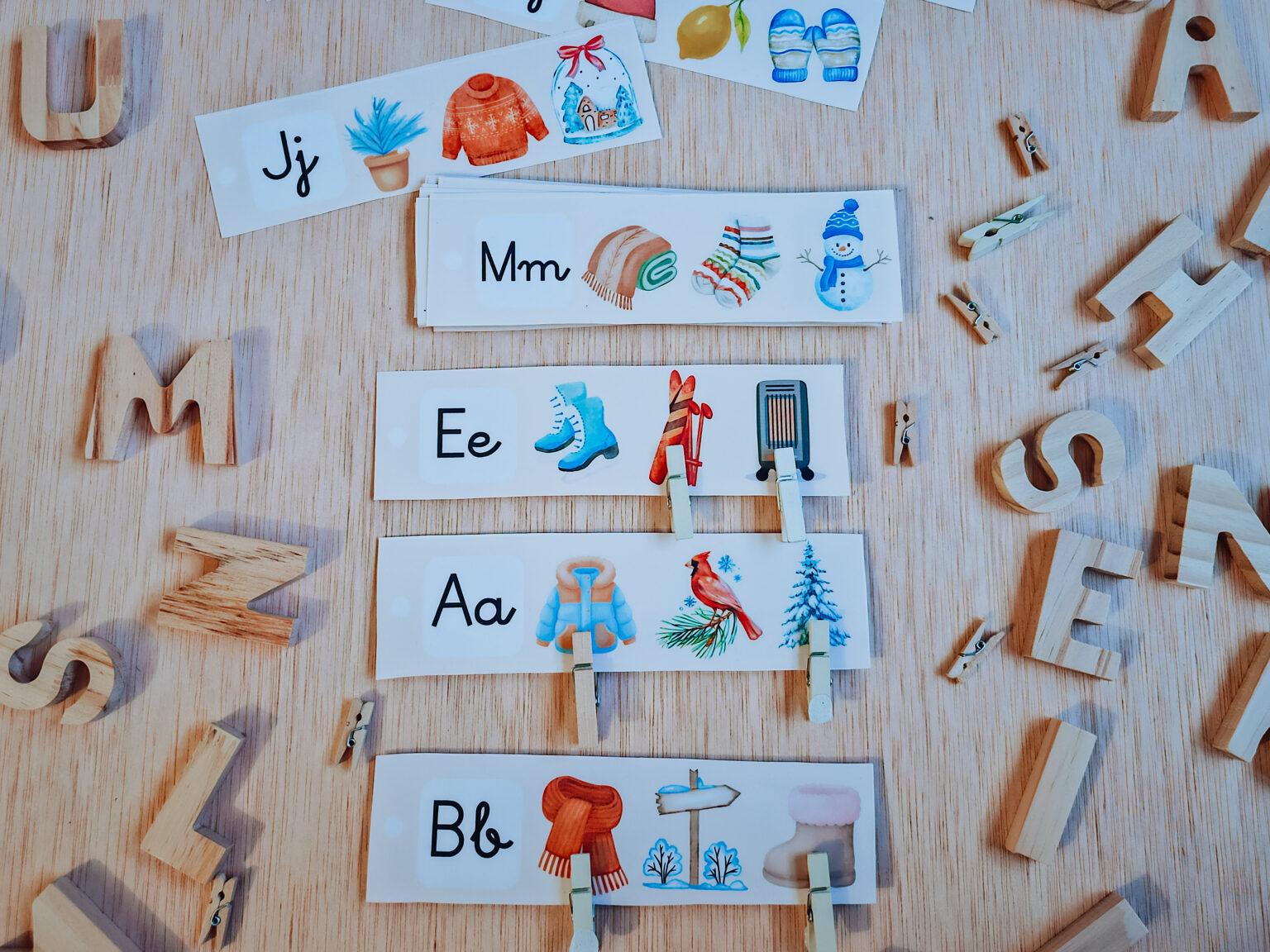 Tarjetas de invierno para aprender los sonidos de las letras (gratis ...
