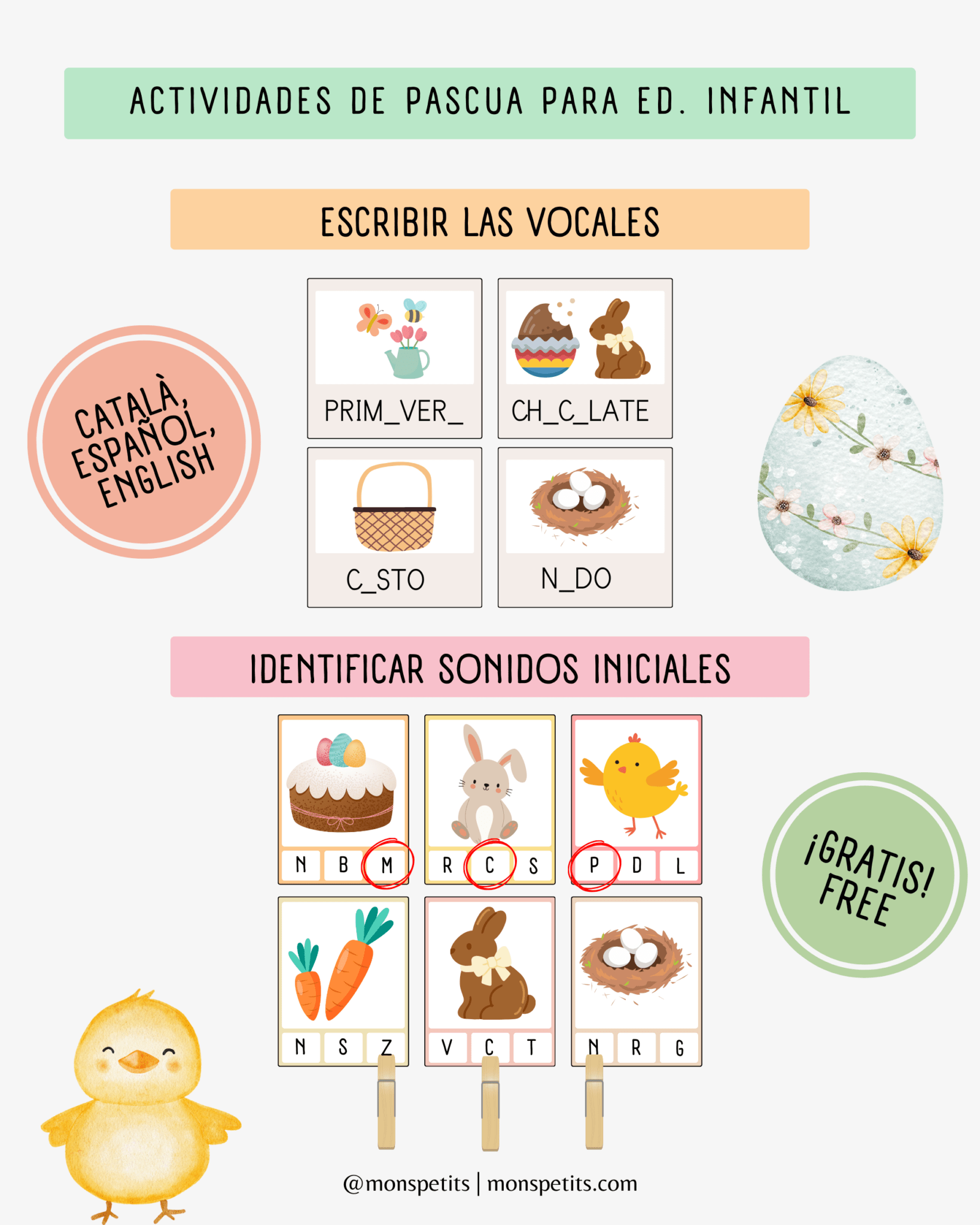 Actividades Educativas de Pascua para Educación Infantil + pdf gratis ...