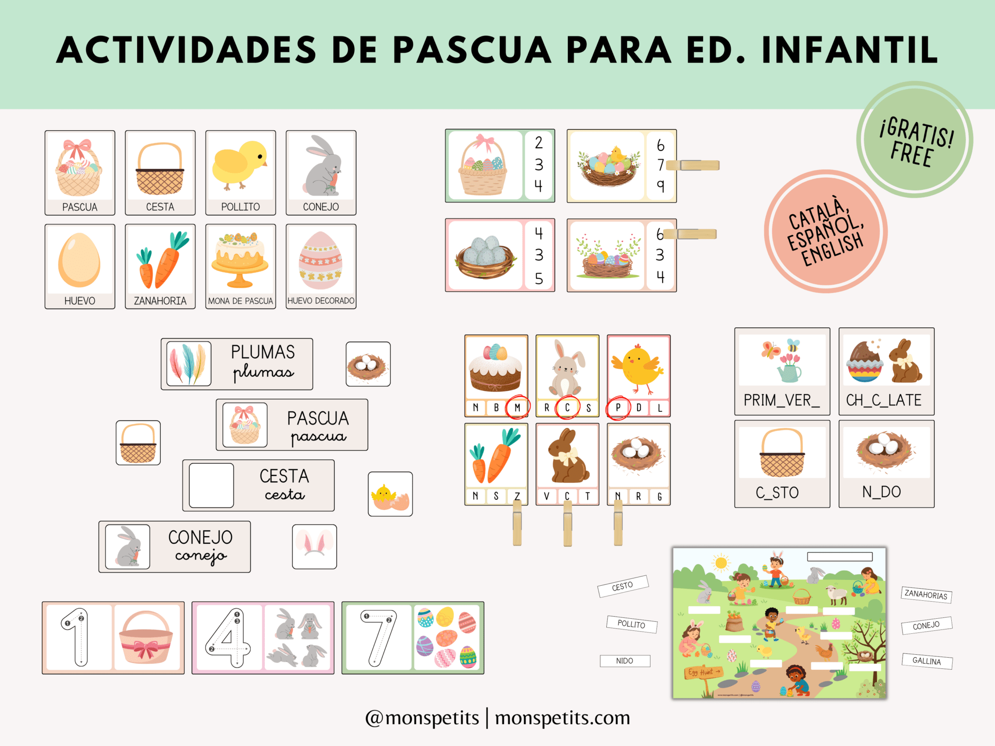 Actividades Educativas de Pascua para Educación Infantil + pdf gratis ...