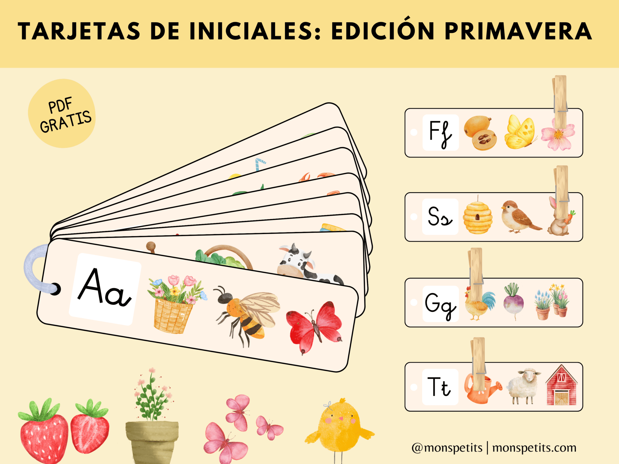 Imprimible de tarjetas de lectura y escritura para niños – MonsPetits